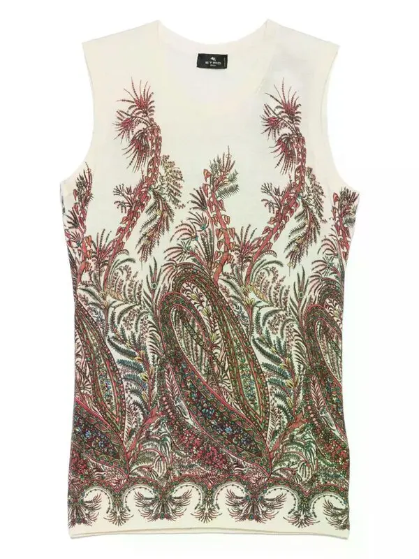 Etro Paisley-print Top - Neutrals