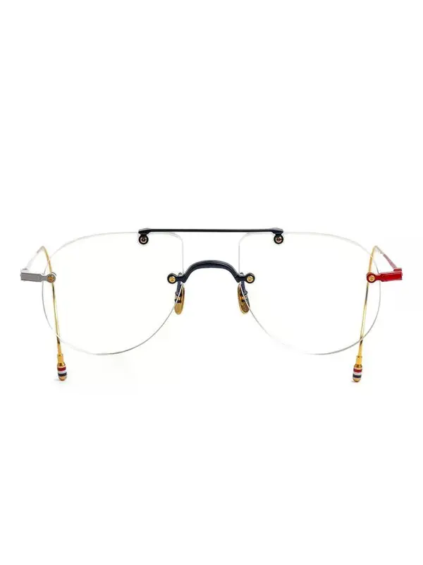 Thom Browne Pilot-frame Glasses - Gold