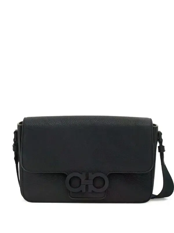 FERRAGAMO Gancini-buckle Shoulder Bag - Black