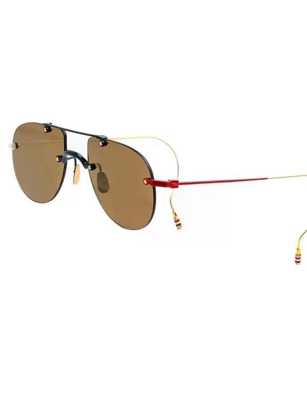 Thom Browne Pilot-frame Sunglasses - Gold