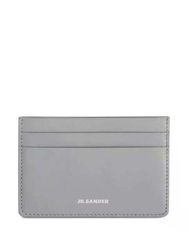 JIL SANDER Leather Card Holder - Grey