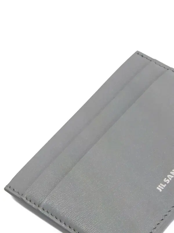 JIL SANDER Leather Card Holder - Grey