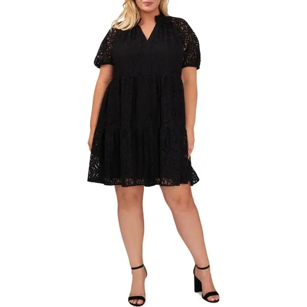 CECE DUPRAZ Lace Tiered Babydoll Dress