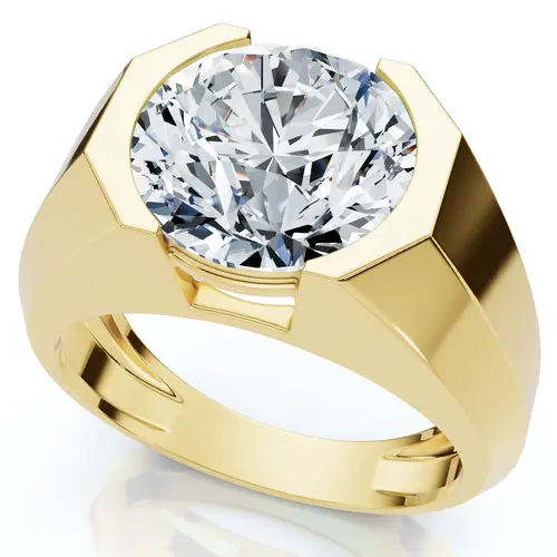 BLISS DIAMOND Certified 5 Ct. Lab Grown Diamond Ring - 14k Yellow Gold