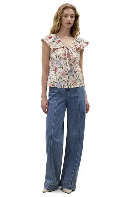 Rebecca Taylor Acosanti Floral Top - Ivory Multi