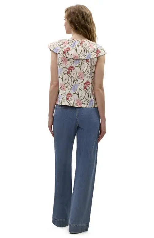 Rebecca Taylor Acosanti Floral Top - Ivory Multi