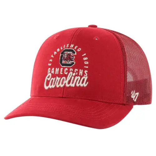 '47 South Carolina Gamecocks Pitstop Trucker Adjustable Cap - Garnet