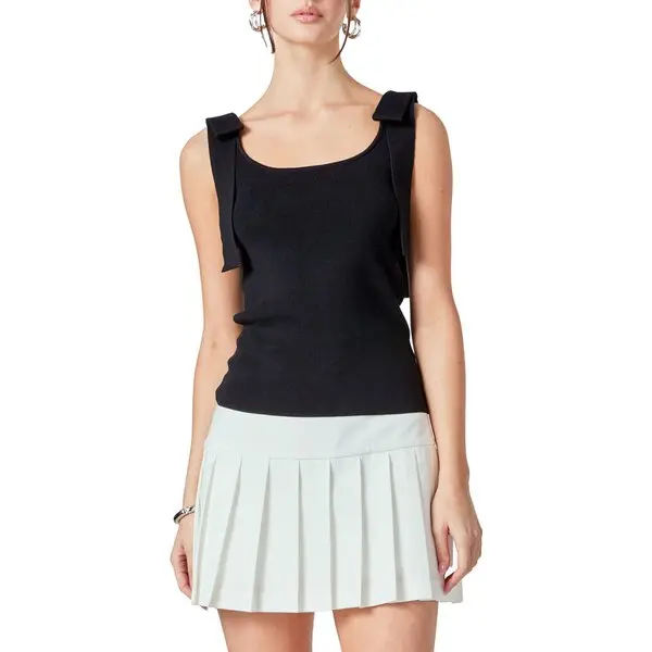Endless Rose Ribbed Tank With Bow Straps