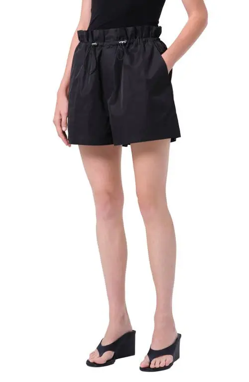 AGOLDE Lydia Drawcord-toggle Waist Cotton Blend Shorts - Black