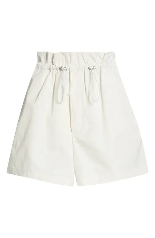AGOLDE Lydia Drawcord-toggle Waist Cotton Blend Shorts - Chalk White Creamy White