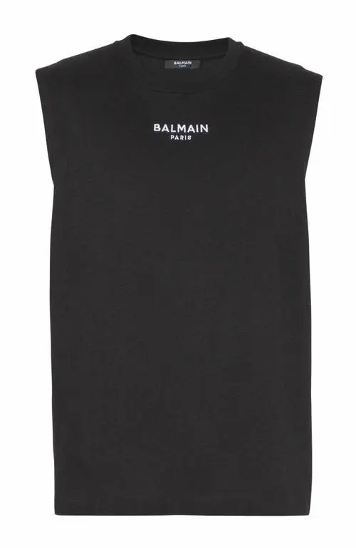 Balmain Paris Embroidered Vest Top - Black