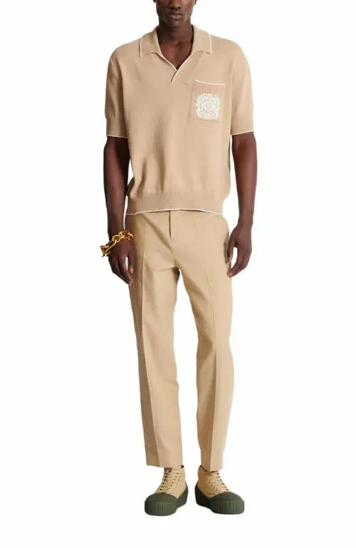 Balmain Straight-leg Tailored Canvas Trousers