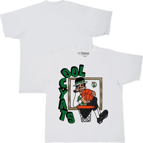 STADIUM ESSENTIALS Boston Celtics Nba X Staycool Mascot Oversized T-shirt - White