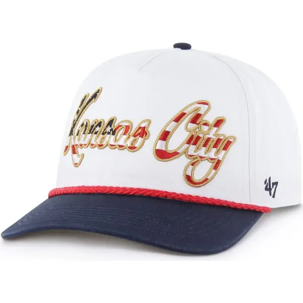 '47 Kansas City Chiefs Patriotic Overhand Hitch Adjustable Cap - White