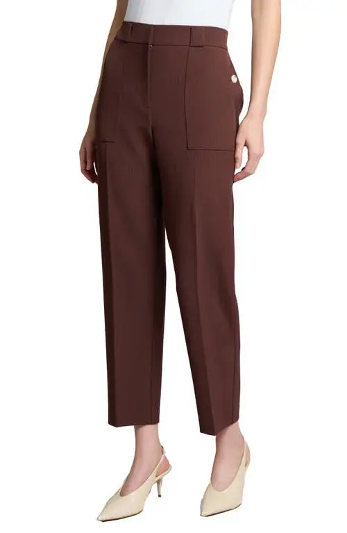 Jones New York Patch Pocket Ankle Straight Leg Pants - Fudge