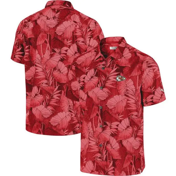 Tommy Bahama Kansas City Chiefs Bahama Coast Nuevo Fronds Camp Button-up Shirt - Red