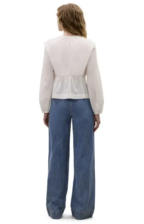 Rebecca Taylor Marietta Cape Blouse - Milk