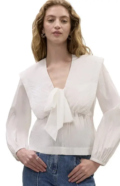 Rebecca Taylor Marietta Cape Blouse - Milk