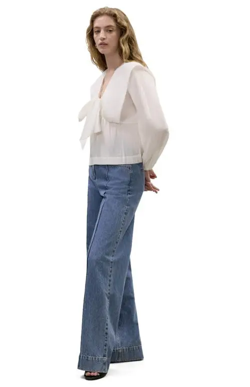 Rebecca Taylor Marietta Cape Blouse - Milk