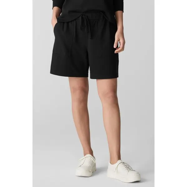 Eileen Fisher Stretch Organic Cotton Drawstring Shorts