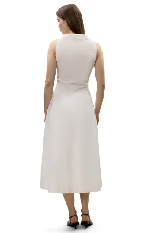 Rebecca Taylor Isla Poplin Midi Dress - Milk