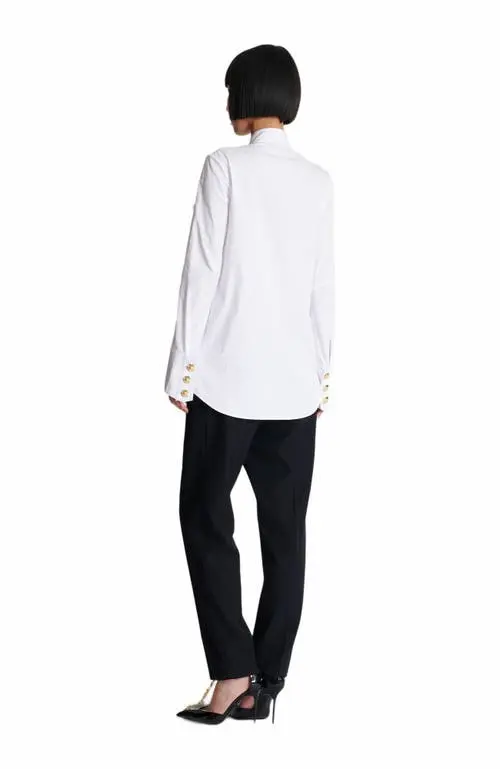 Balmain Ruffled Poplin Shirt