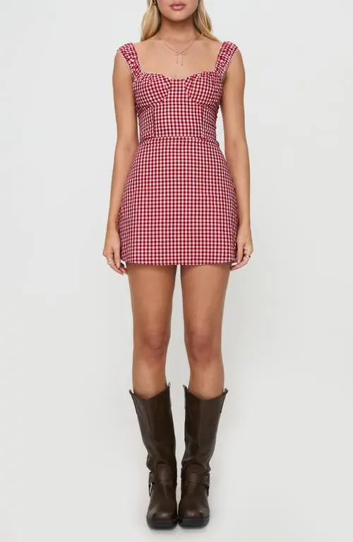 Princess Polly Faubert Minidress - Red Gingham