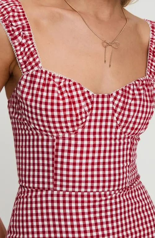 Princess Polly Faubert Minidress - Red Gingham