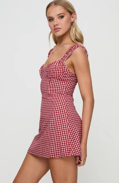 Princess Polly Faubert Minidress - Red Gingham
