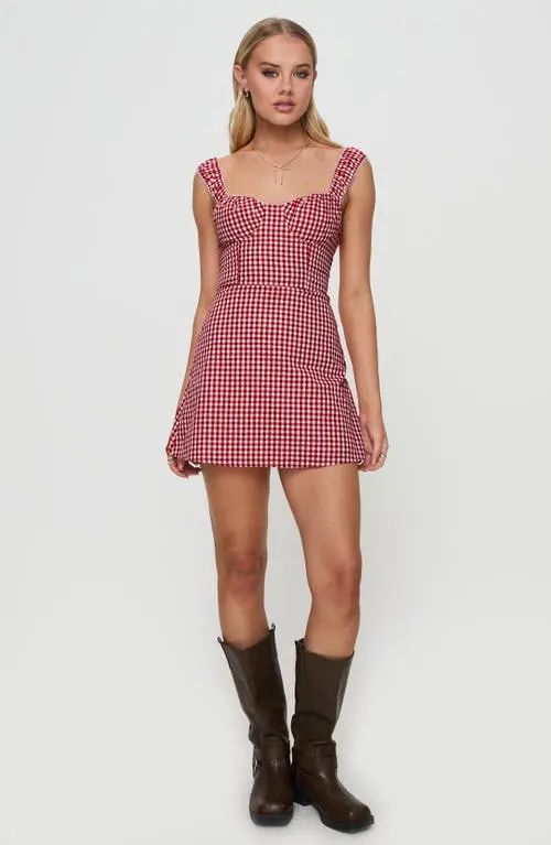 Princess Polly Faubert Minidress - Red Gingham