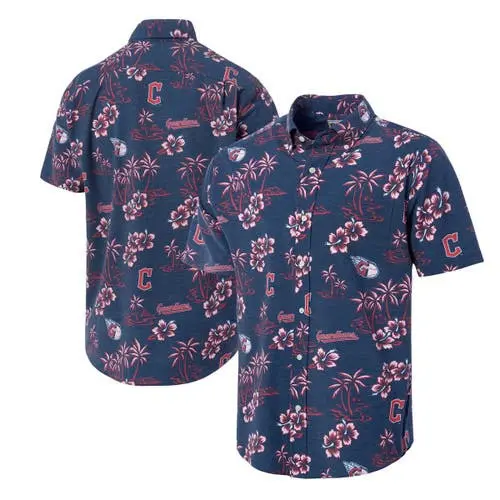 Reyn Spooner Cleveland Guardians Kekai Button-down Shirt - Navy