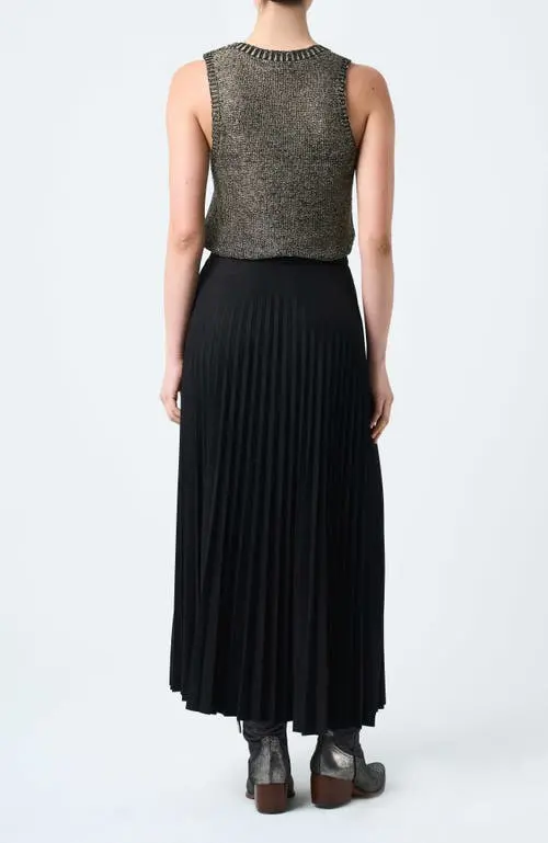 VELEZ Knit Fabric Pleated Maxi Skirt