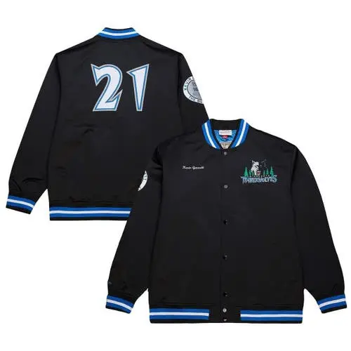 Mitchell & Ness Kevin Garnett Timberwolves Nba Legends Satin Jacket - Black