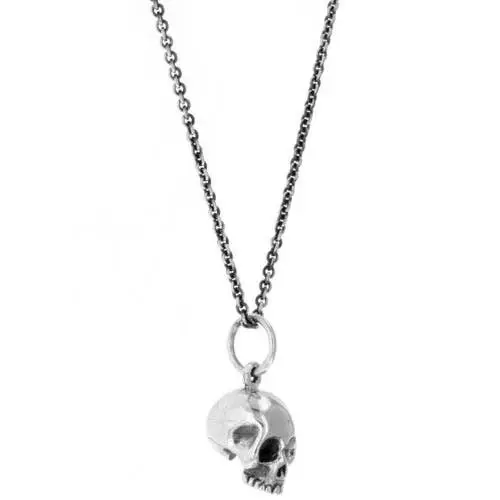 KING BABY STUDIO Skull Pendant On Micro Rolo Chain