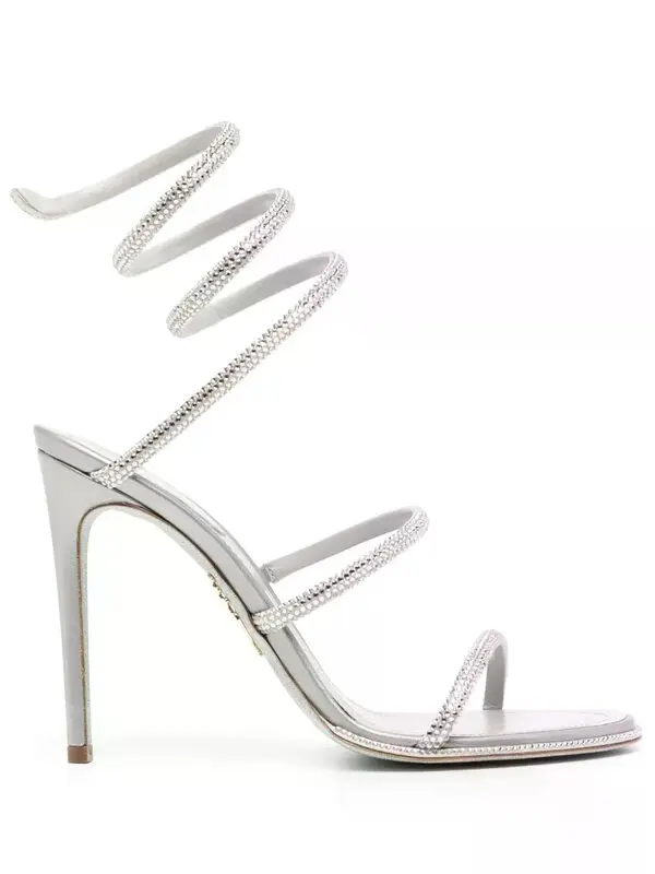 Rene Caovilla 110mm Cleo Embellished Sandals - Grey