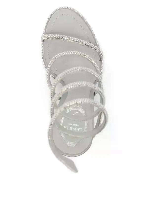Rene Caovilla 110mm Cleo Embellished Sandals - Grey