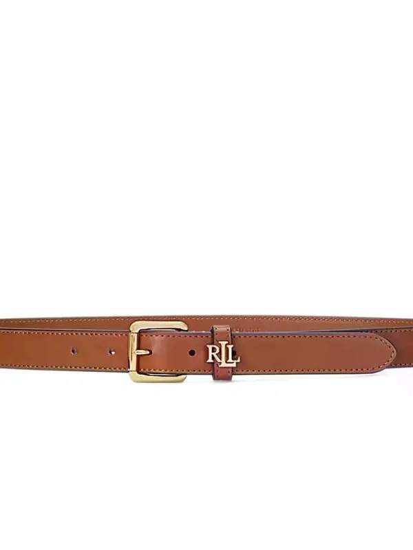 Ralph Lauren Logo-plaque Leather Belt - Brown