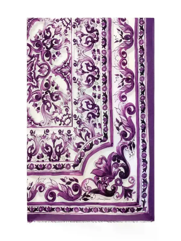 Dolce & Gabbana Majolica-print Scarf - Purple