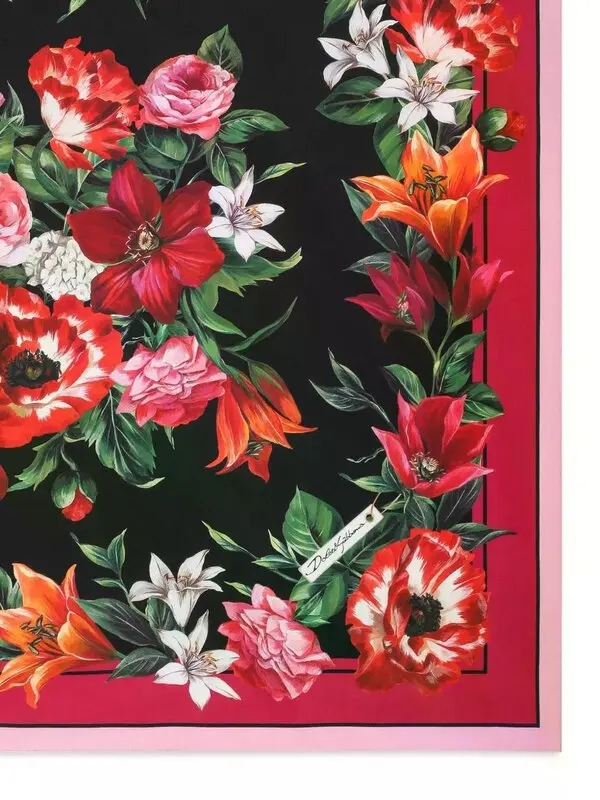 Dolce & Gabbana Floral-print Scarf - Black