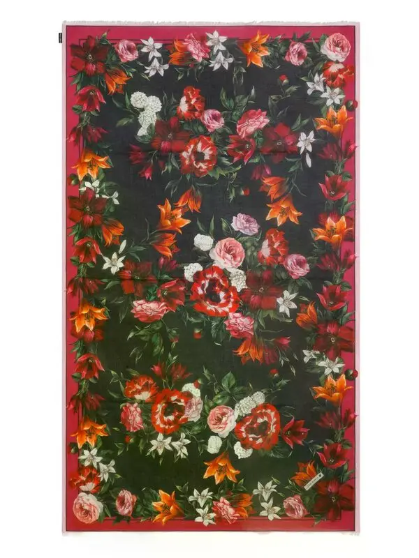 Dolce & Gabbana Floral-print Beach Towel - Red