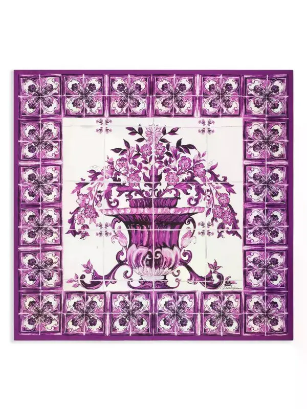 Dolce & Gabbana Maiolica-print Scarf - Purple
