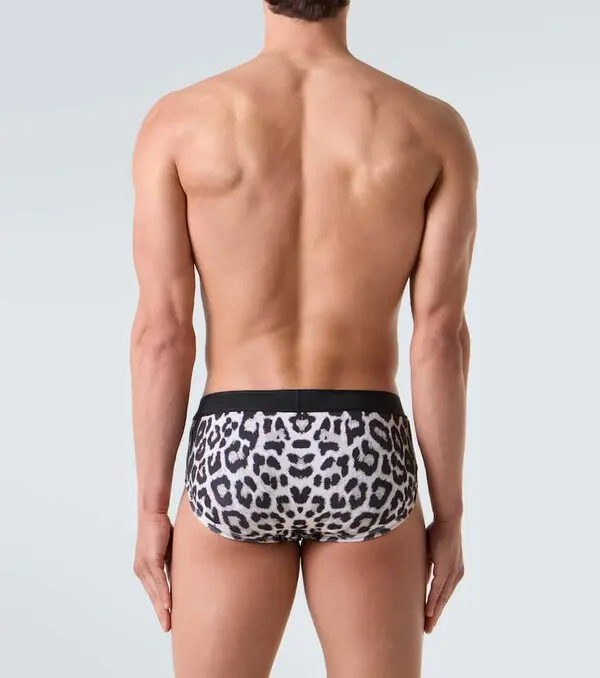 TOM FORD Leopard-print Cotton-blend Briefs