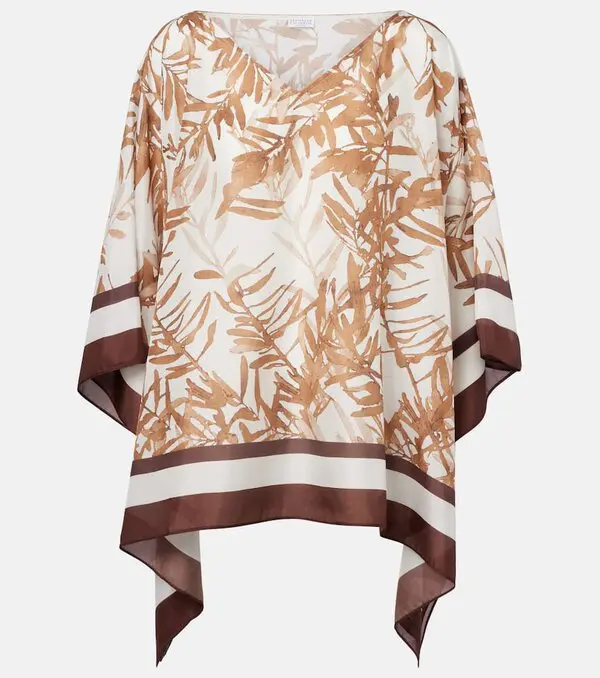 Brunello Cucinelli Printed Silk Top