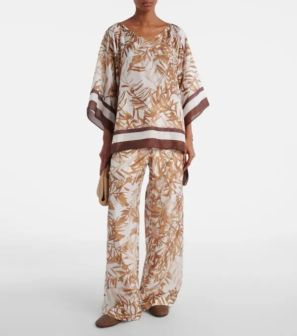 Brunello Cucinelli Printed Silk Top