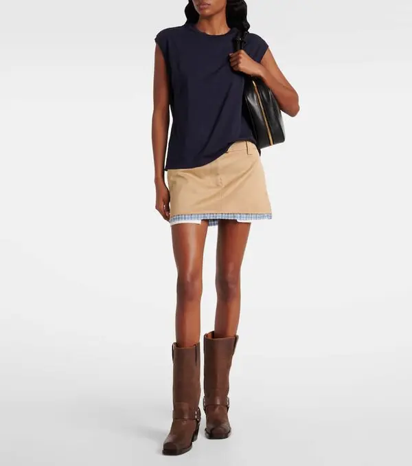 Paris Texas Roxy Distressed Leather Biker Boots - Brown