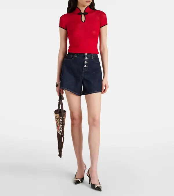 7 For All Mankind Kori High-rise Denim Shorts