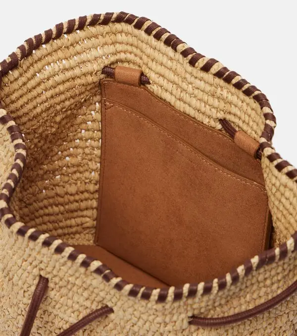 Stella McCartney Falabella Small Raffia Bucket Bag