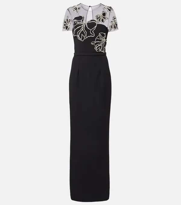 Safiyaa Embellished Crepe Gown
