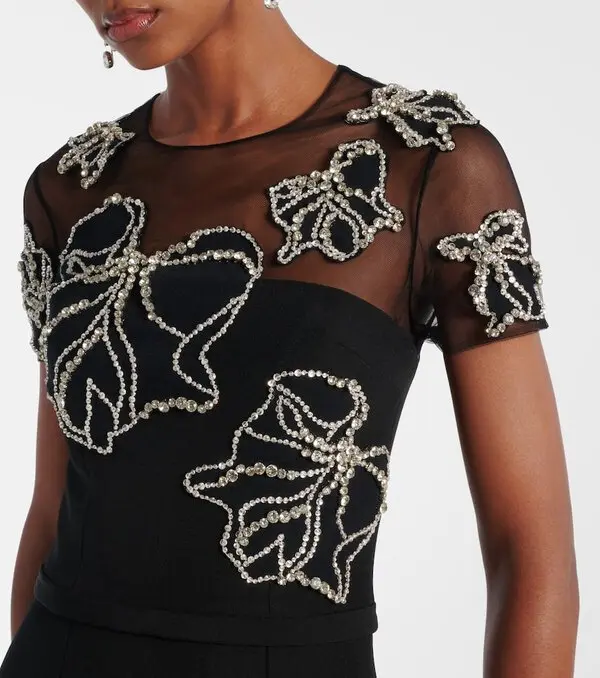 Safiyaa Embellished Crepe Gown