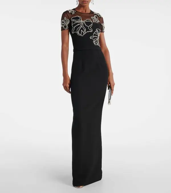 Safiyaa Embellished Crepe Gown